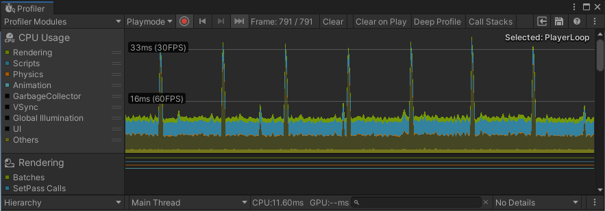 Unity Profiler Window