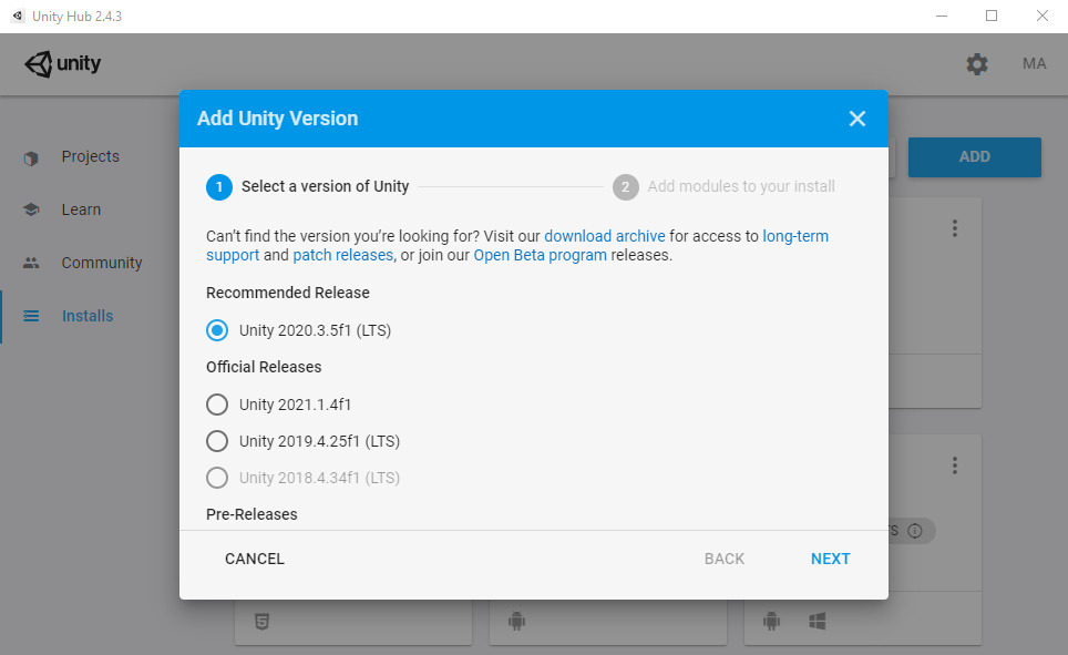 Unity Hub Unity Install